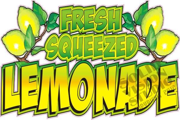 12 X 18 Fresh Squeezed Lemonade Custom Concession Trailer Vinyl Sign