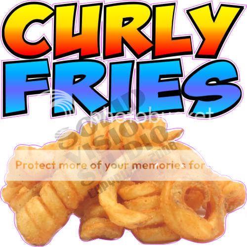 7" Curly Fries Restaurant Concession Trailer Sign Decal | eBay